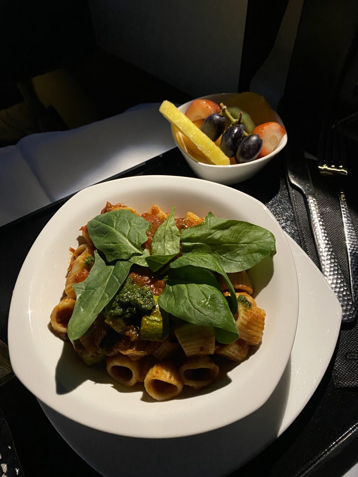 Vegan meal on Etihad Airways business class is beautiful - Points Miles ...