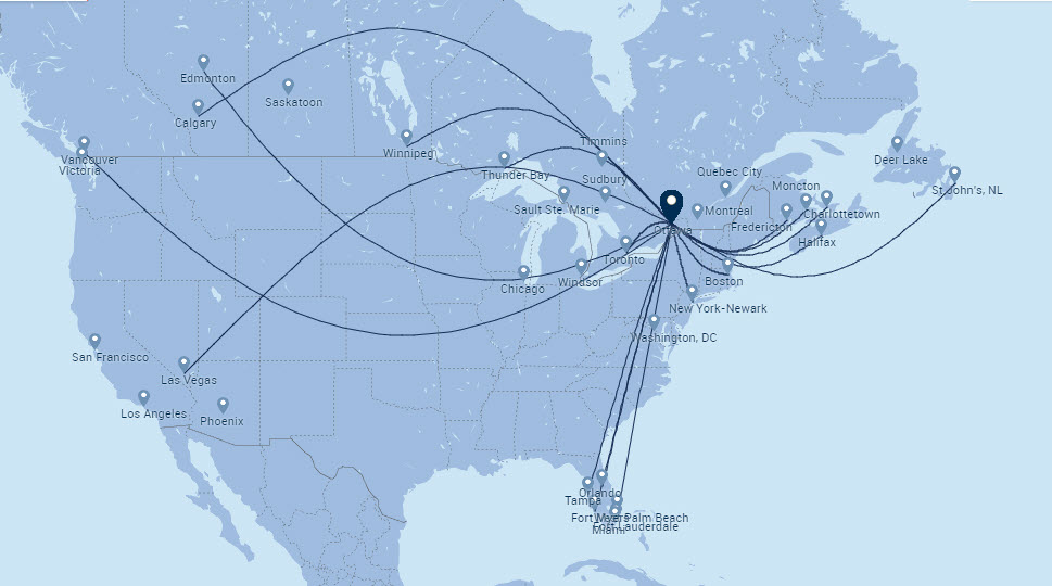 New Porter Airlines Routes from Ottawa and Montreal to Las Vegas ...