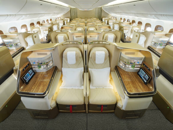 New Emirates Business Class cabin takes off on upgraded Boeing 777 ...